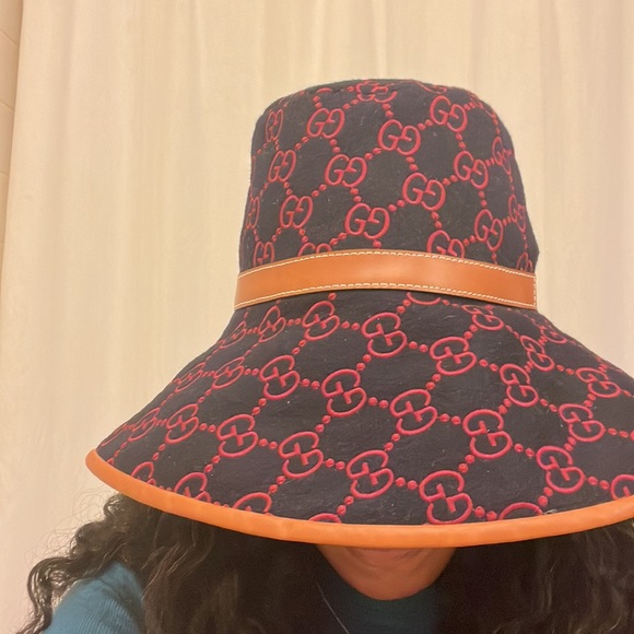 Gucci | Accessories | Gucci Monogrammed Wide Brim Bucket Hat | Poshmark